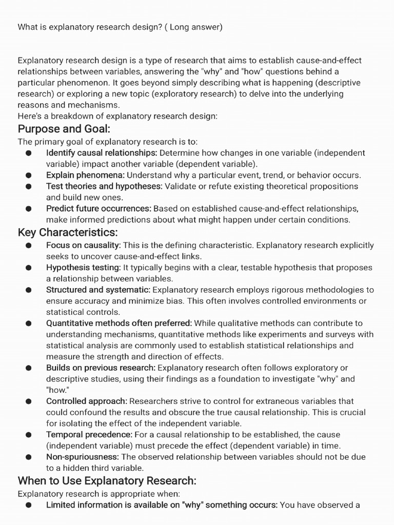 Explanatory Research | PDF
