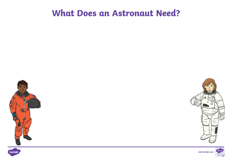 What Does An Astronaut Need Activity Sheet | PDF