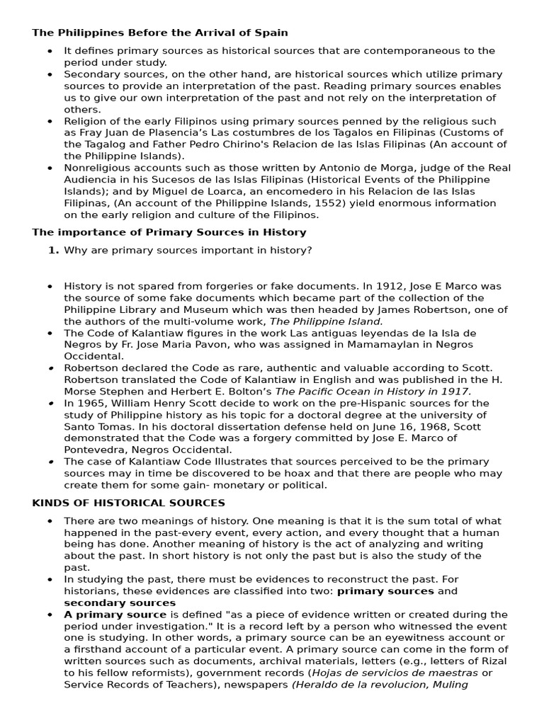 Early Philippine History and Sources | PDF | Philippines
