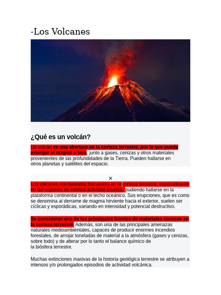 Características y tipos de volcanes | PDF | Volcán | Magma
