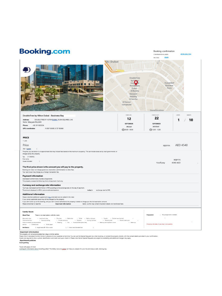 Maryam Hotel Booking | PDF