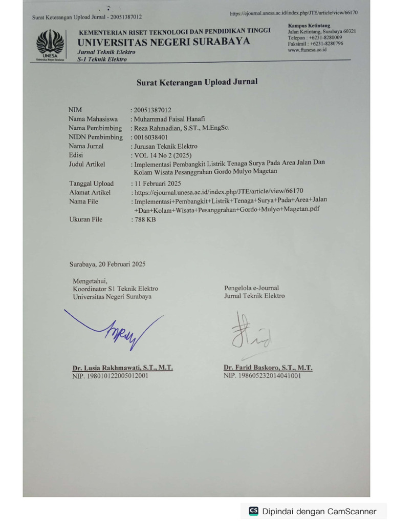 LoA Upload Jurnal - Faisal | PDF