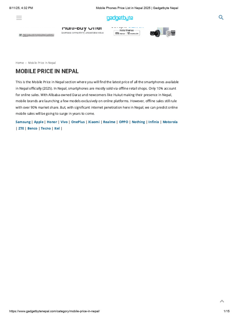 Mobile Phones Price List In Nepal 2025 Gadgetbyte Nepal Pdf