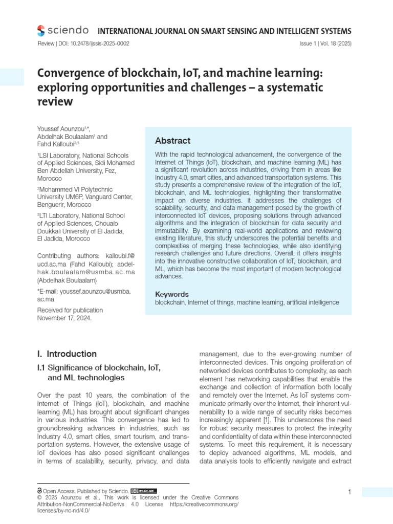 Convergence of Blockchain, IoT, And Machine Learning | PDF | Internet Of Things | Machine Learning