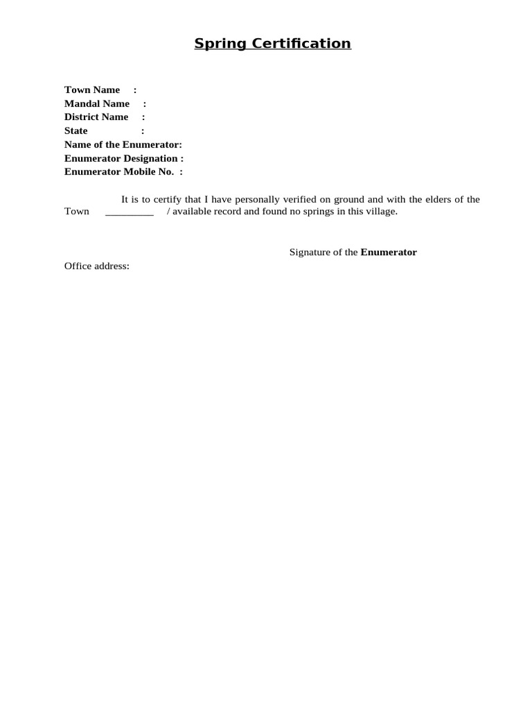 Spring Certificate 1 | PDF