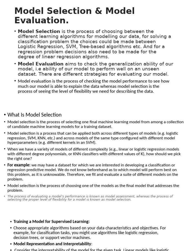 Model Selection and Evaluation in ML | PDF | Support Vector Machine ...