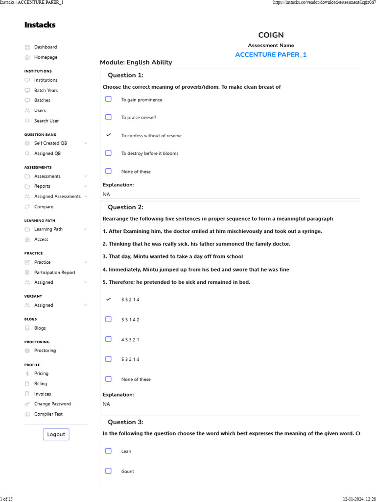 Accenture Paper 3 | PDF | Microsoft Excel | Computer Programming