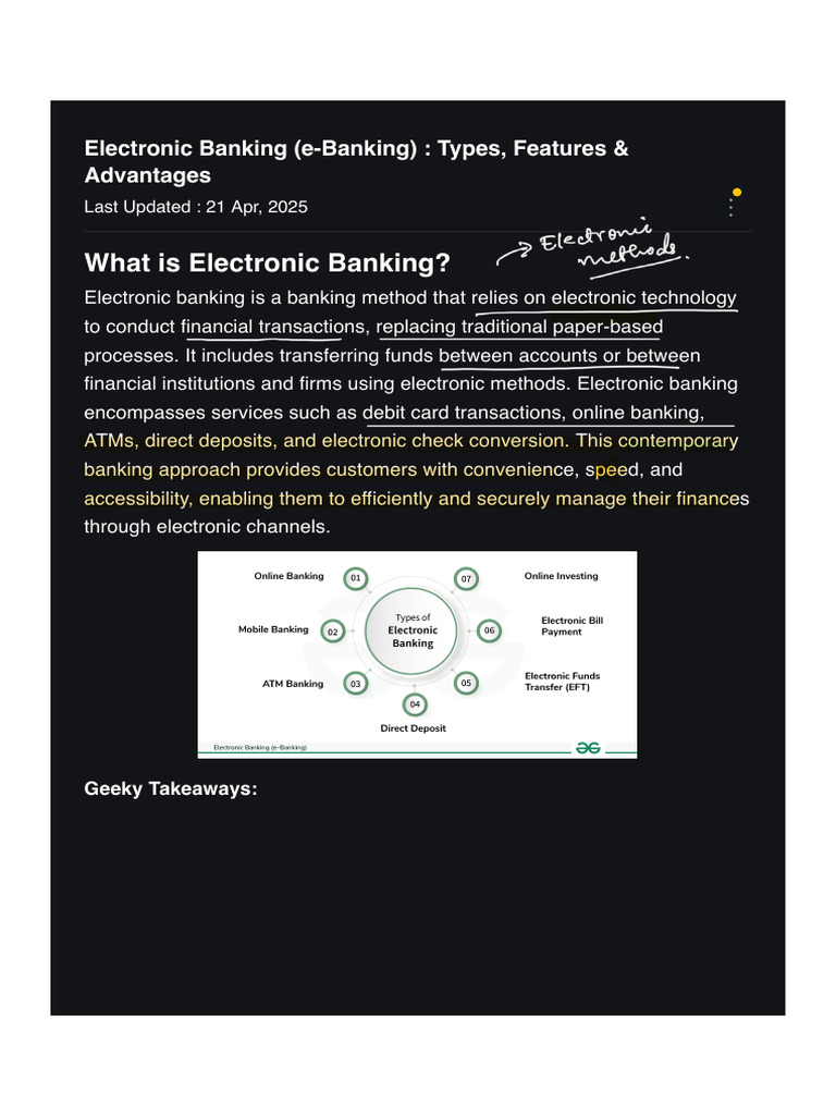 Understanding Electronic Banking Basics | PDF | Banks | Online Banking