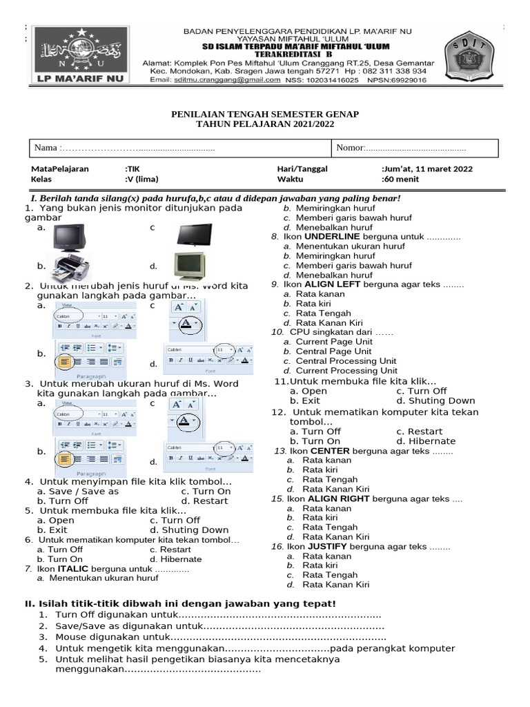 Pts Tik Kls 5 SMT 2 | PDF