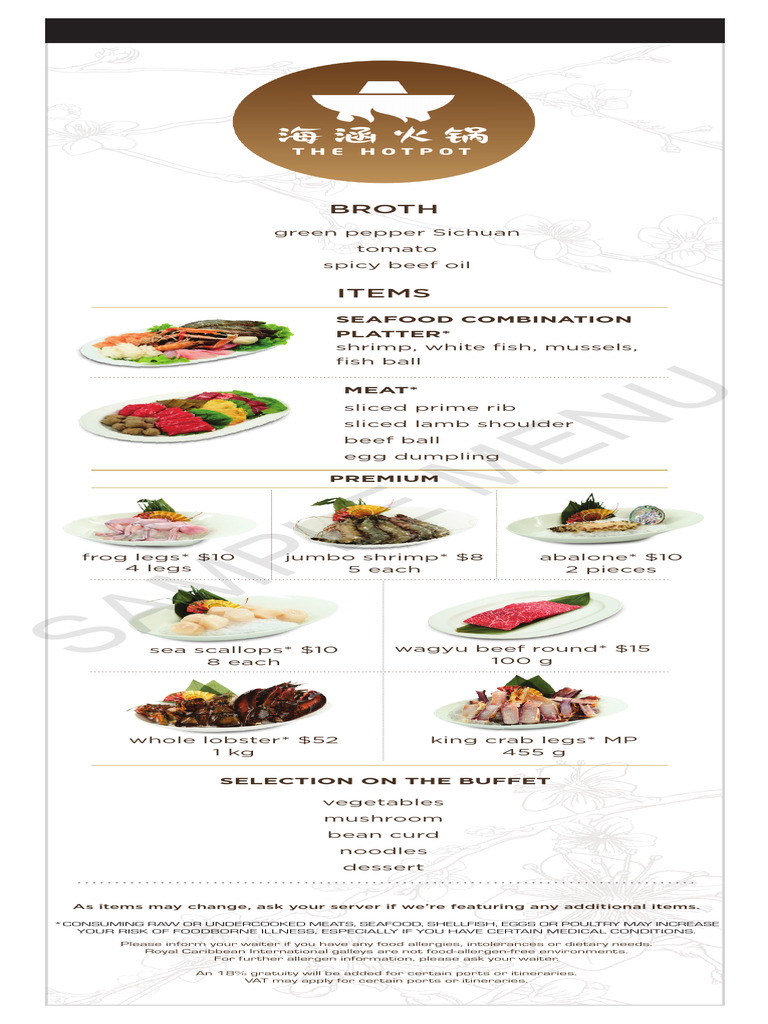 Solarium Bistro Menu Overview | PDF | Food And Drink Preparation ...