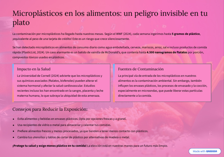 Microplásticos en Alimentos: Riesgos y Prevención | PDF