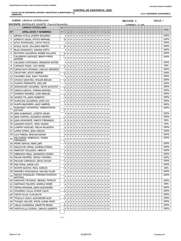 Consulta Control Asistencia | PDF