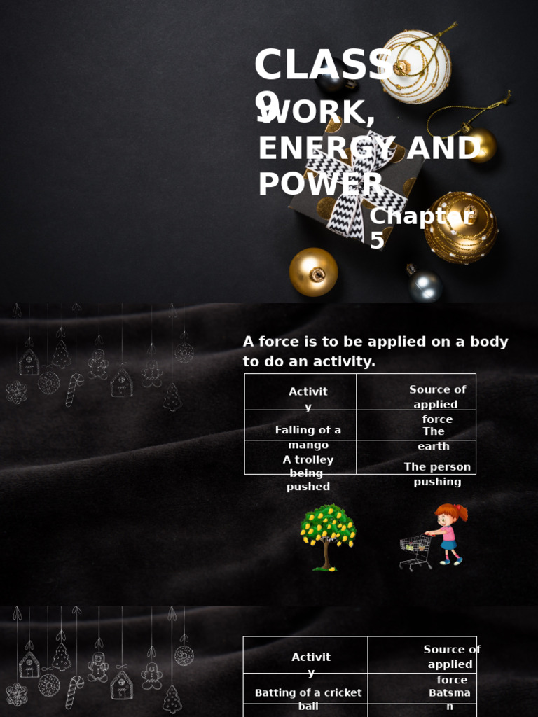 Class 9 Work, Energy and Power Revision | PDF