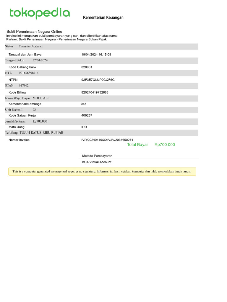 Invoice PT Lengkap | PDF