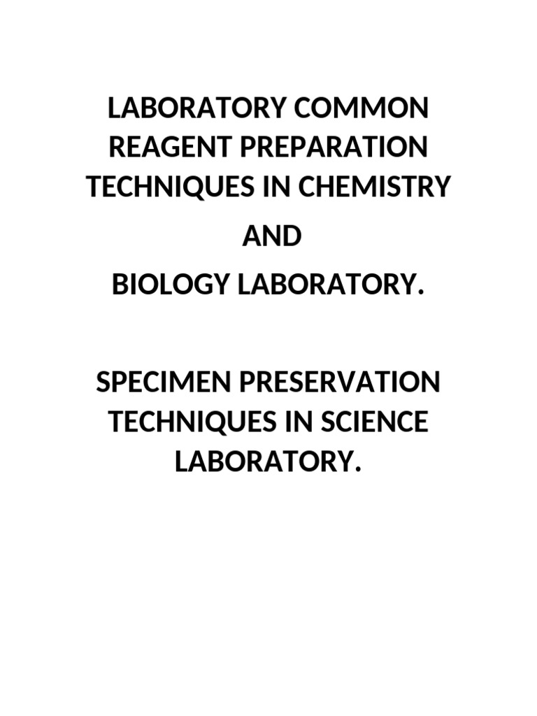 Reagent Preparation Techniques in Labs | PDF | Sodium Hydroxide ...