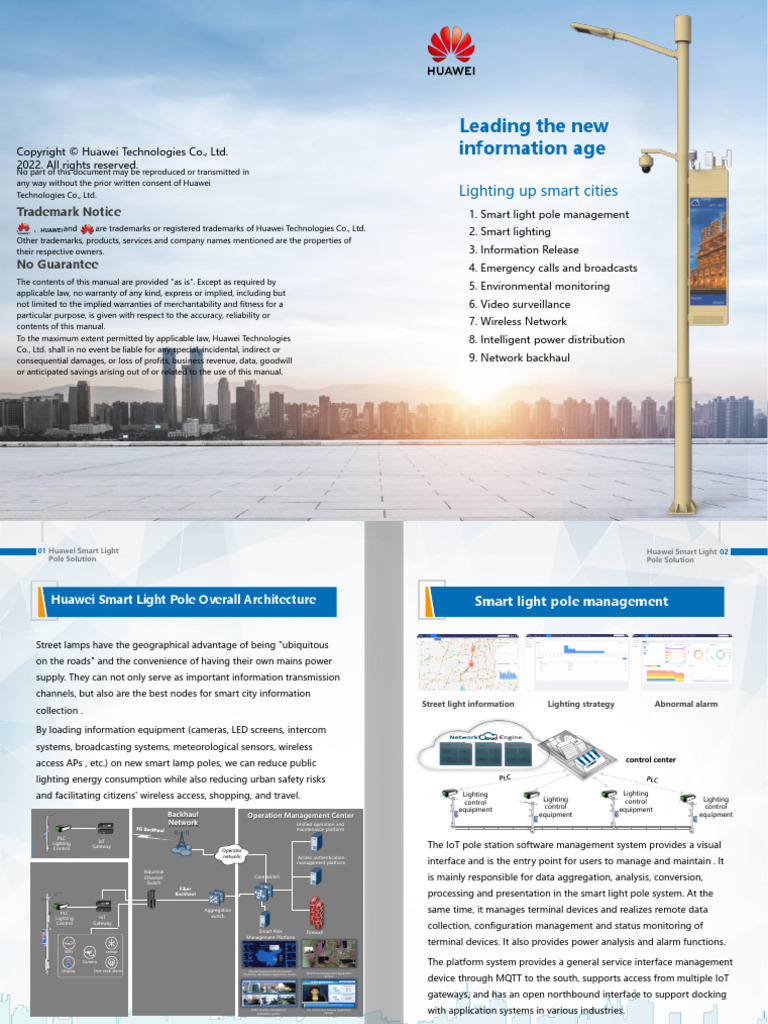 Huawei Smart Light Pole Overview | PDF | Internet Of Things | Lighting