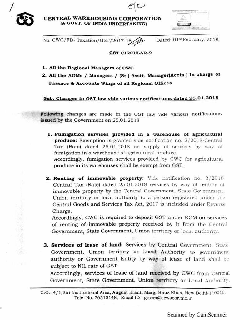 GST Circular 9 | PDF