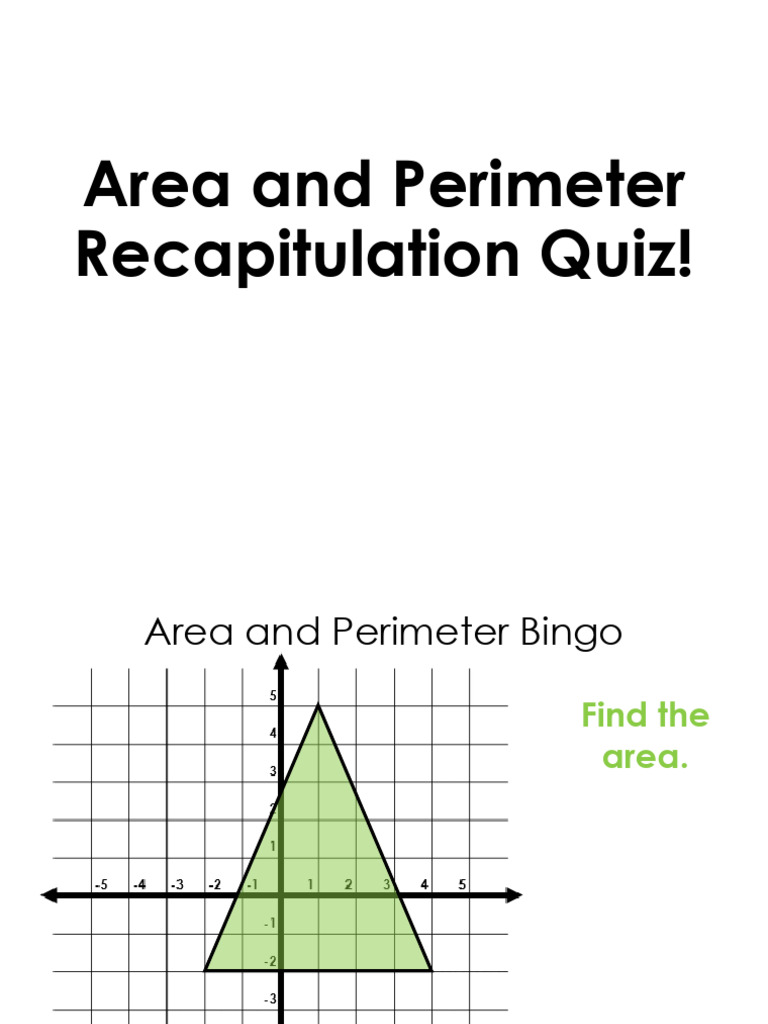 Area Perimeter QUIZ | PDF