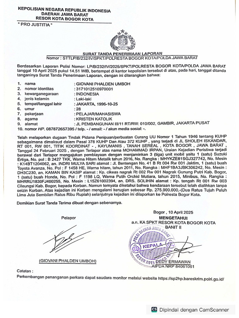 STPL - Mutiara Jaya Motor - Mohammad Irpan - Unit Ertiga b2427tkk ...