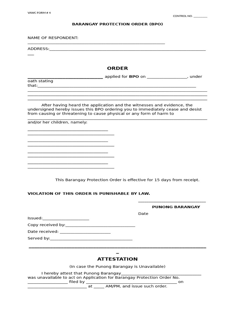 Barangay Protection Order | PDF | Justice | Crime & Violence