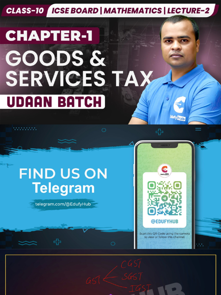 Class 10 ICSE Goods & Services Tax Ch. - 1 L2 02.07.2025 | PDF