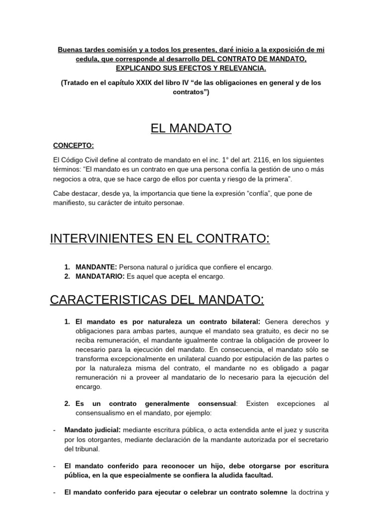 Cedula Mandato | PDF | Ley común | Derecho privado