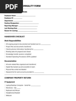 Employee Exit Clearance Checklist | PDF | Access Control | Authentication