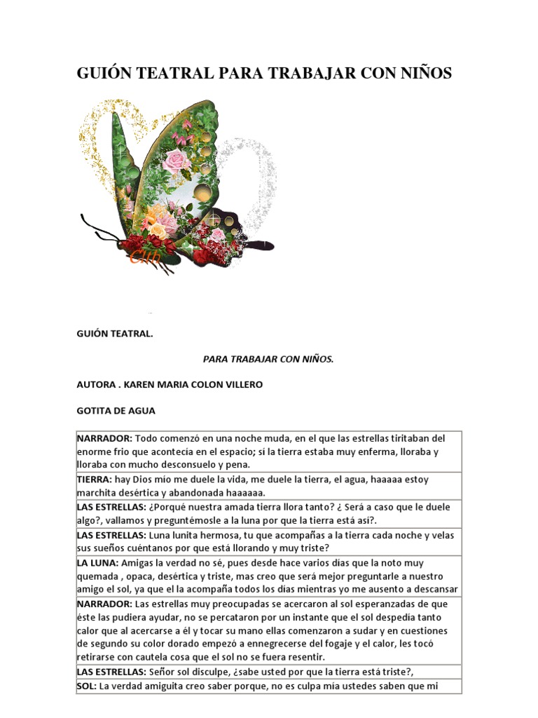 Guion Teatral Infantil Cuidemos La Tierra Pdf Homo Sapiens Tierra