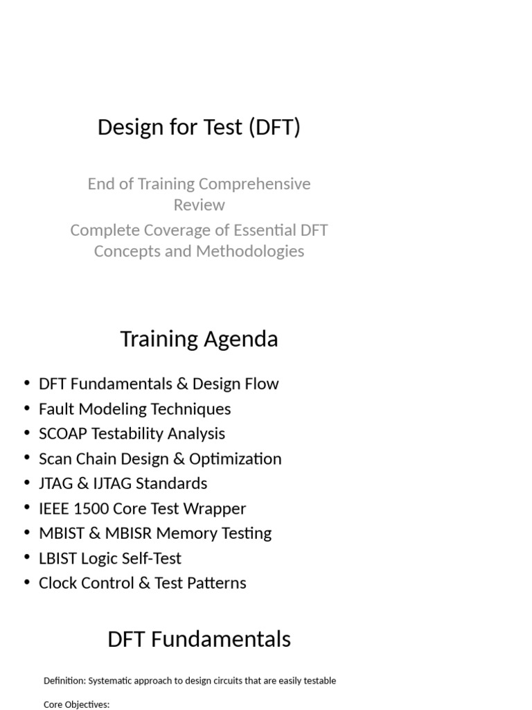 DFT Training Completion Overview | PDF | Electrical Engineering ...