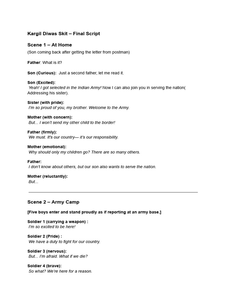 Drama Kargil Diwas - Script | PDF