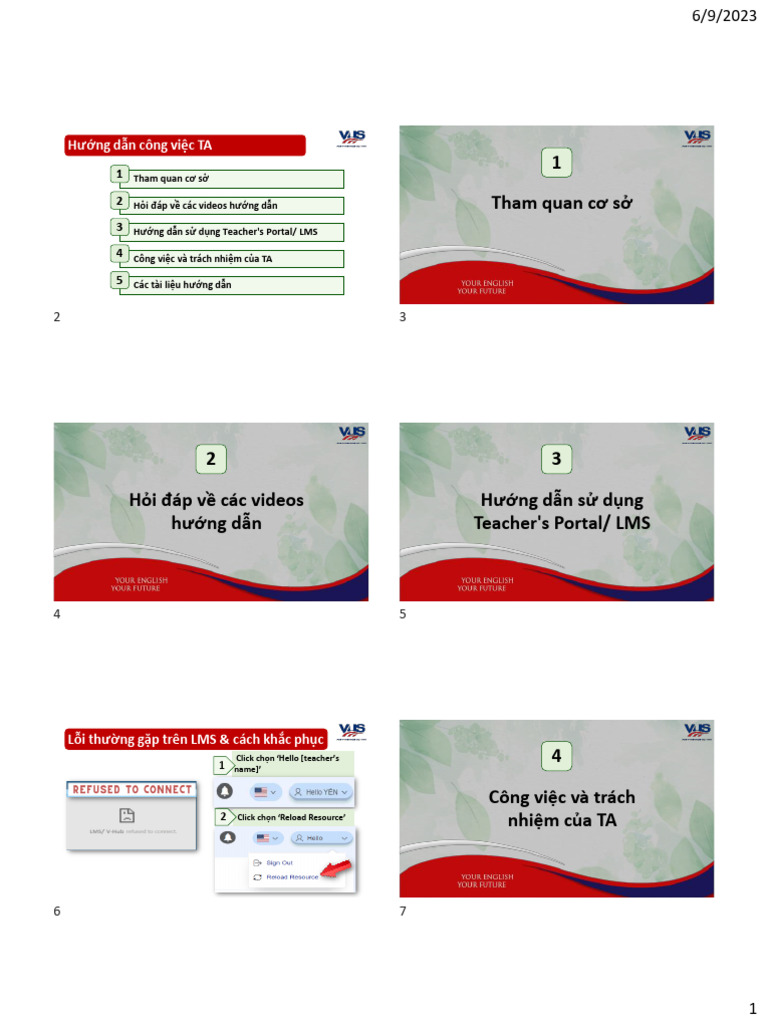 1b. Công Việc Và Trách Nhiệm Của Trợ Giảng (Handout) | PDF