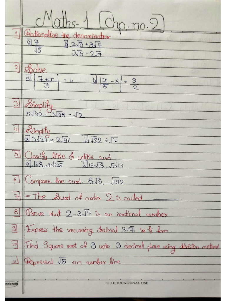 Maths 1 CHP 2 | PDF