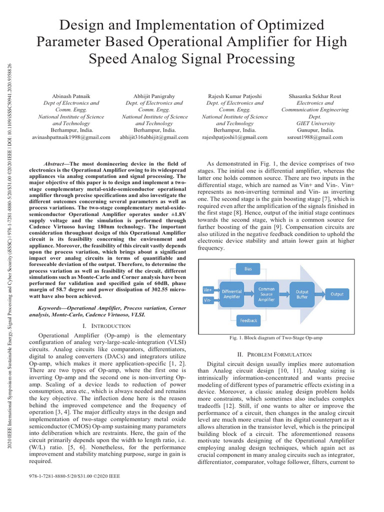 Paper 2020 | PDF | Operational Amplifier | Amplifier
