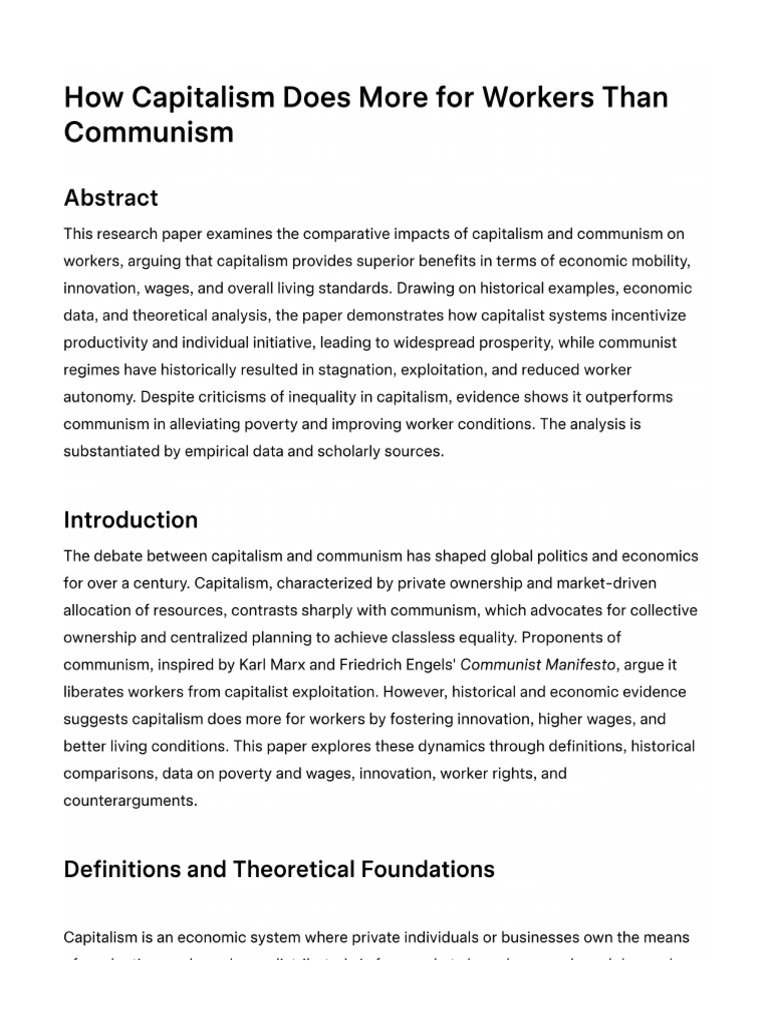 Capitalism and Workers | PDF