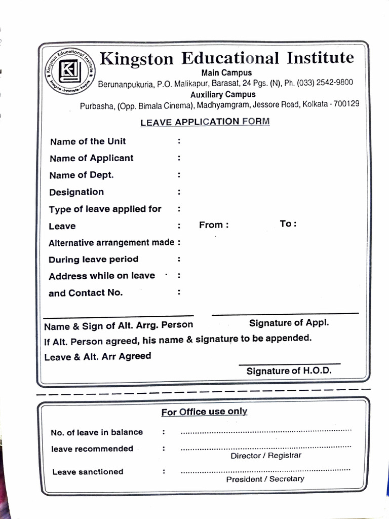 Earned Leave Application Form for Govt Employees | PDF