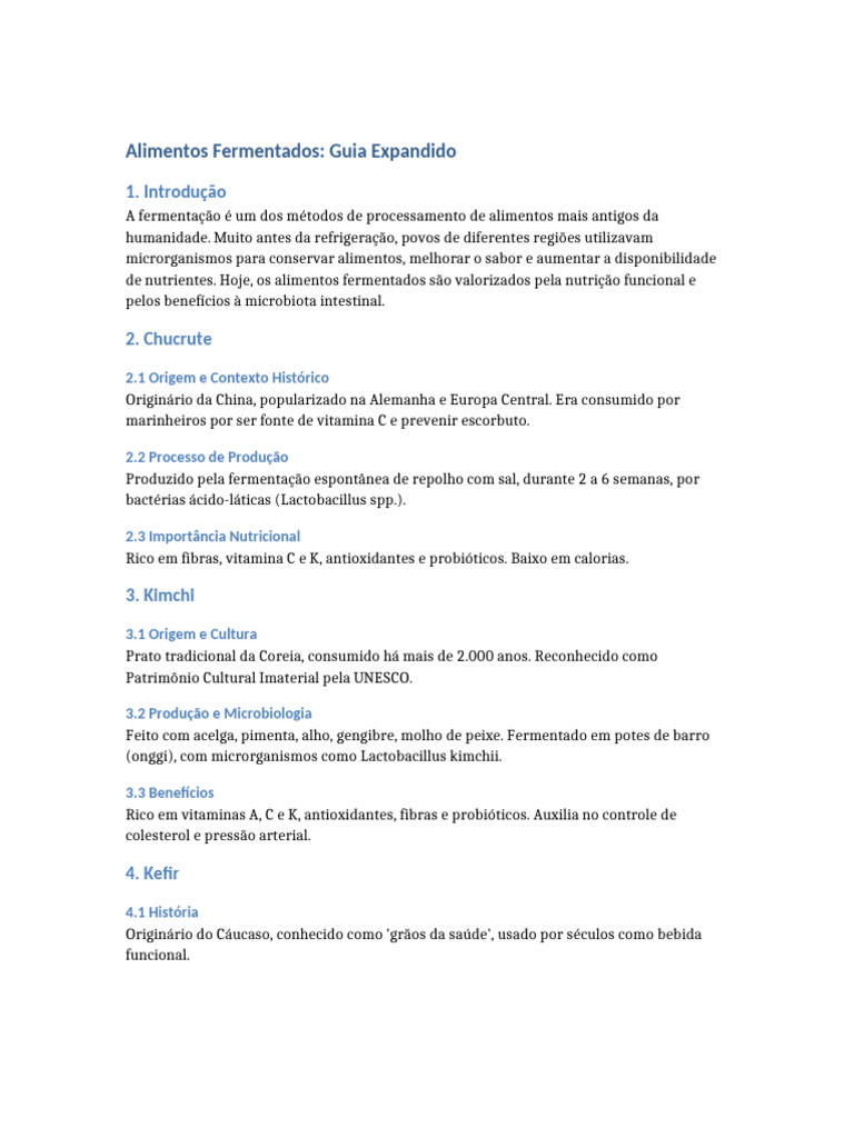 Alimentos fermentados | PDF | Probiótico