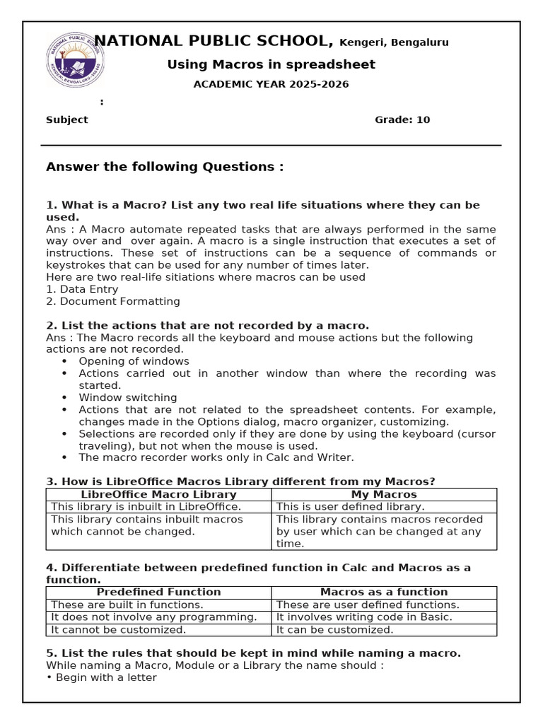 Understanding Macros in Spreadsheets | PDF | Macro (Computer Science ...