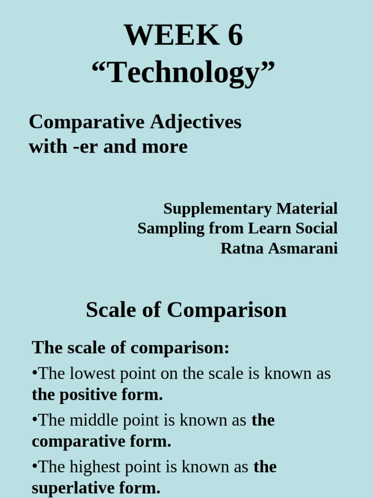 Week 6 - Comparative Adjective | PDF | Languages | Foreign Language Studies