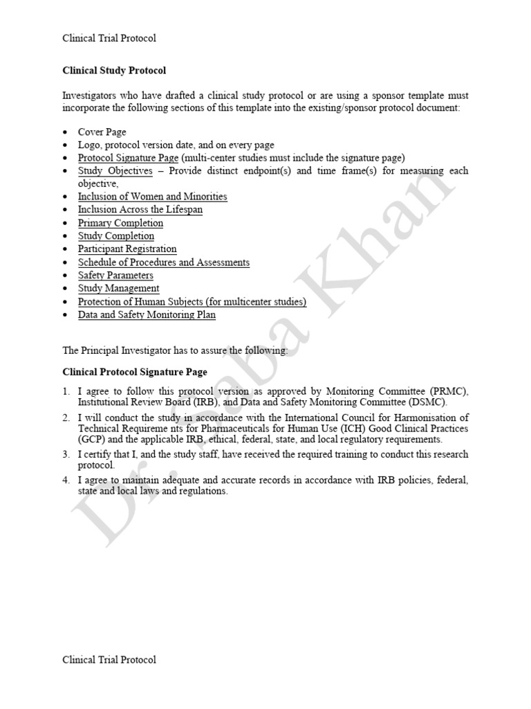 Clinical Trial Protocol Overview | PDF | Clinical Trial | Institutional ...