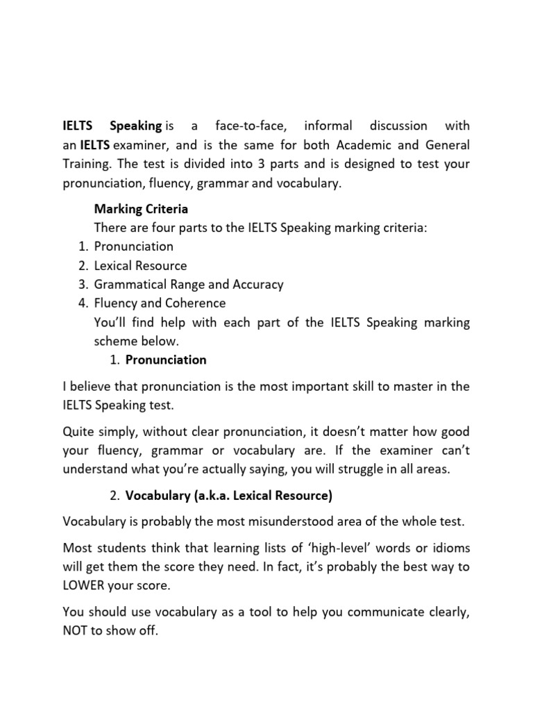 IELTS Speaking Test Tips and Strategies | PDF | Vocabulary ...