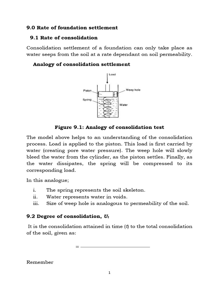 Lecture 9 - Rate of Foundation Settlements | PDF | Continuum Mechanics | Soil Mechanics