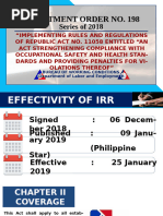 DOLE - Department Order 198-18 | PDF | Occupational Safety And Health ...