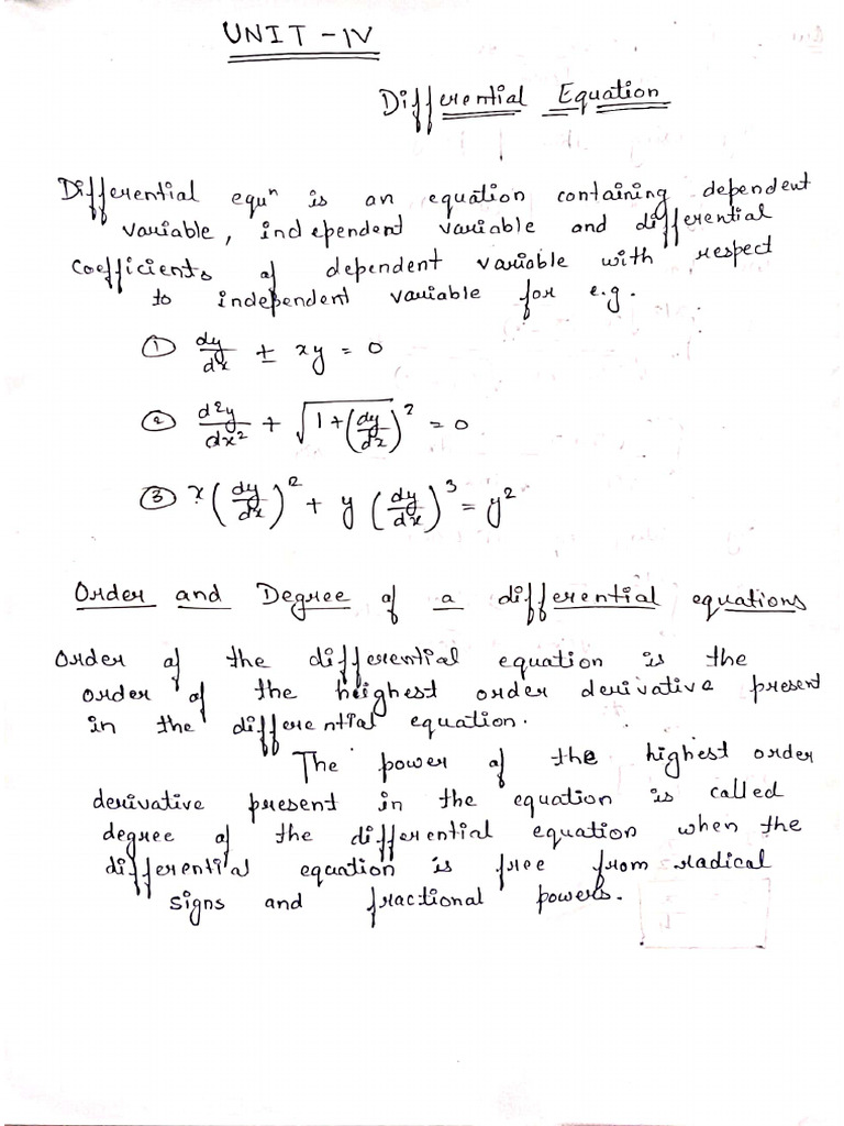 DIFFERENTIAL EQUATION (1 - Sem) | PDF
