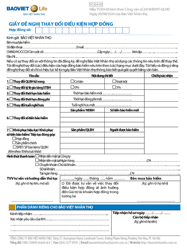 YCKH-05-Thay Doi Dieu Kien HD | PDF