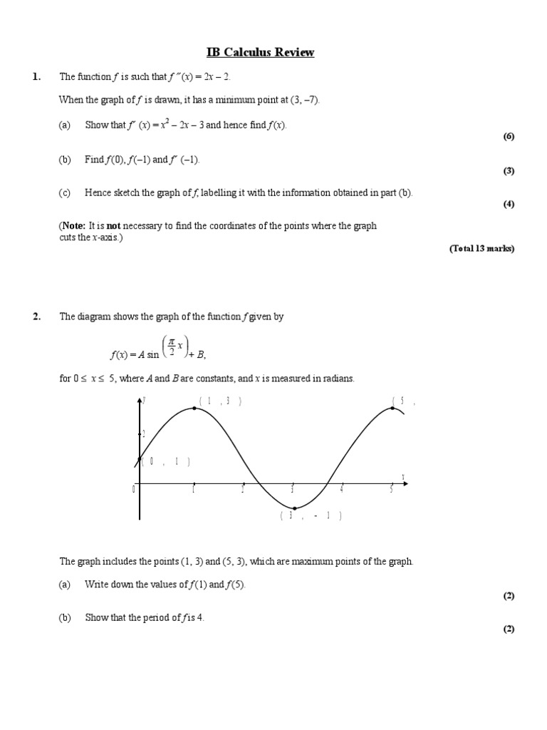 Calculus Review | PDF | Cartesian Coordinate System | Trigonometric ...