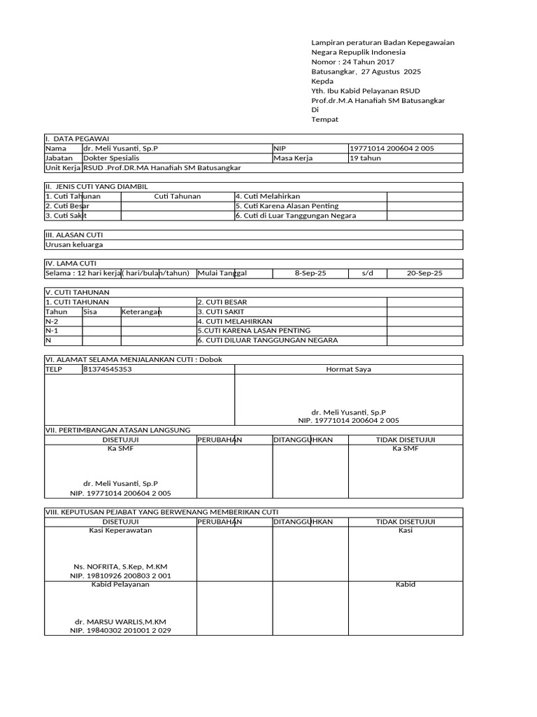Blanko Cuti Dokter | PDF