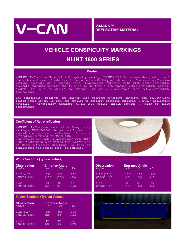 HI INT 1800 Conspicuity Marking | PDF | Physical Sciences | Light