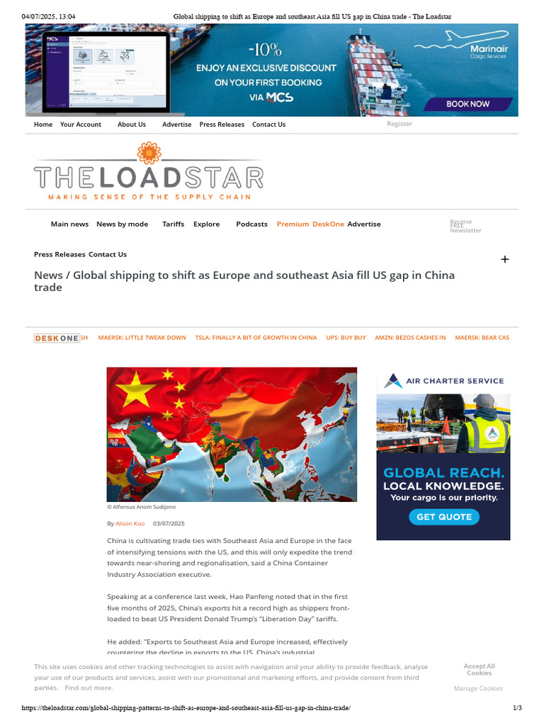 Global Shipping Shifts to Asia and Europe | PDF | China | World Politics