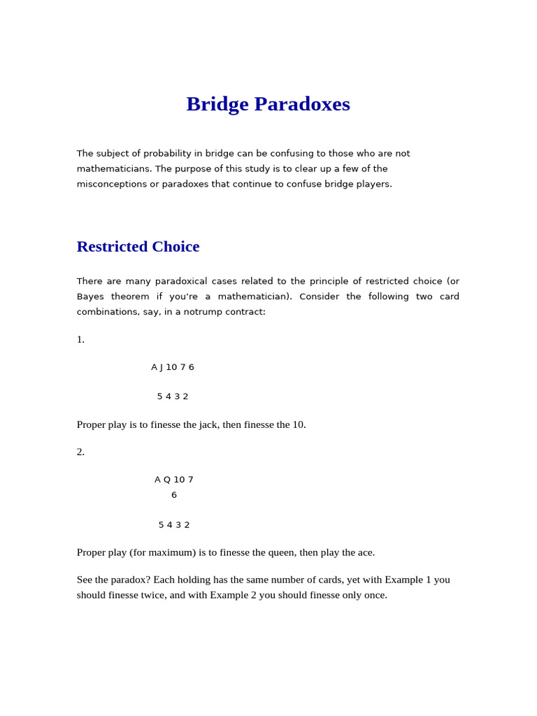 Bridge 1 | PDF | Contract Bridge