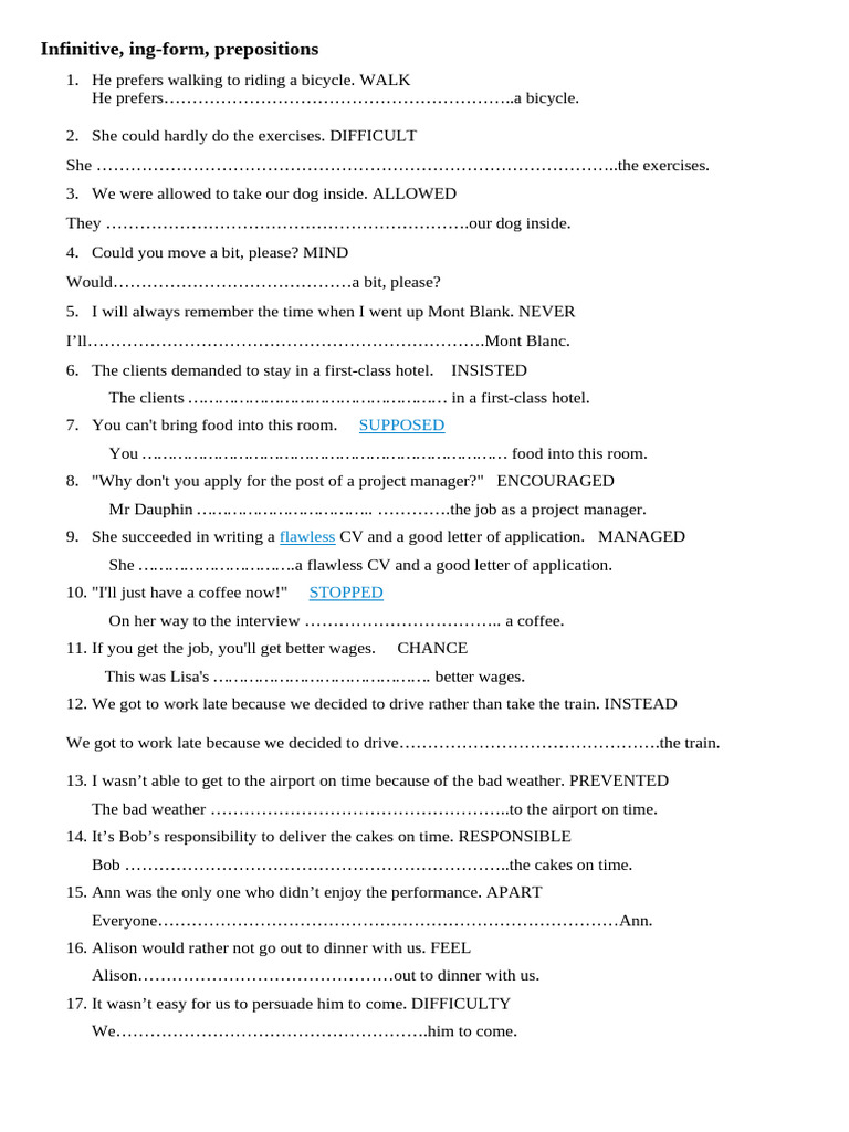 English Grammar Exercises: Transformations | PDF